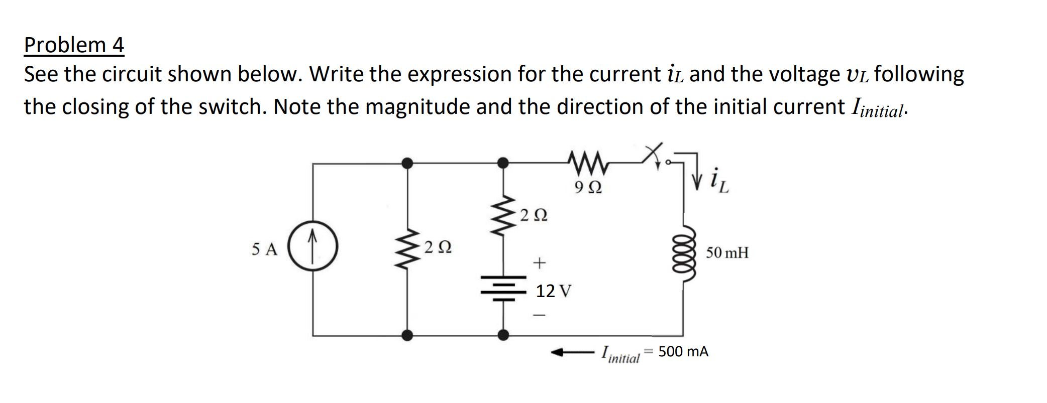 Solved Problem 4 See the circuit shown below. Write the | Chegg.com