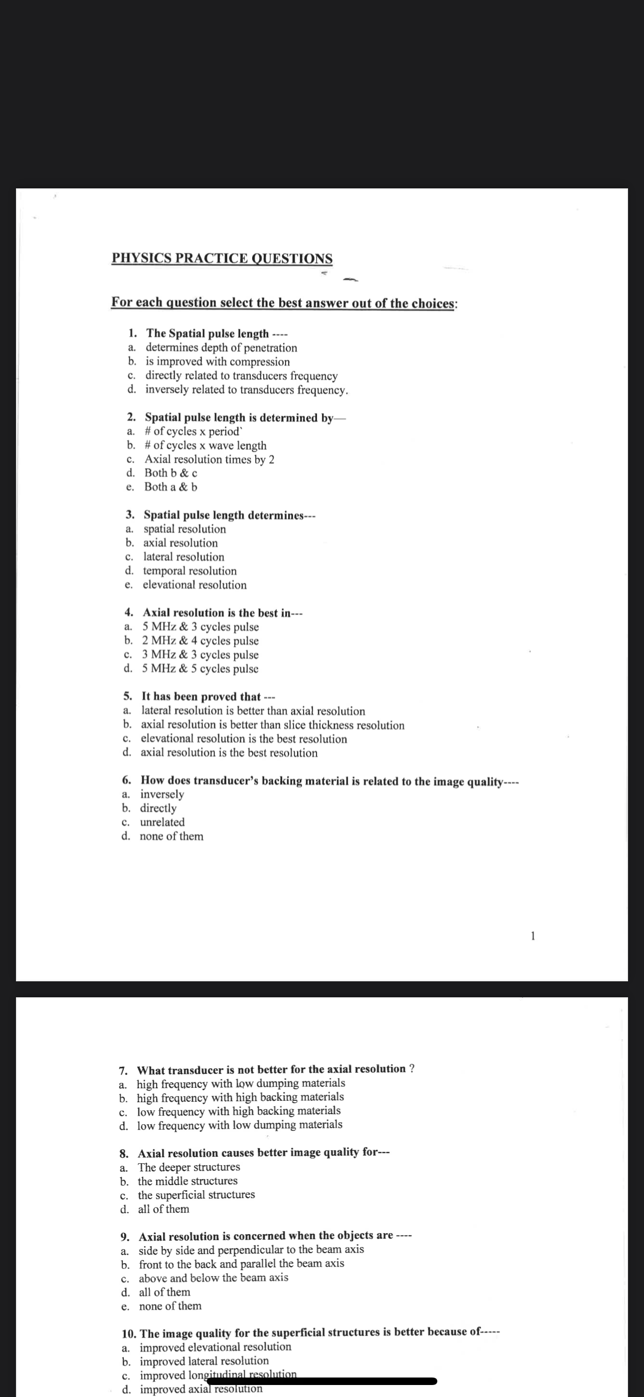 Solved For each question select the best answer out of the | Chegg.com