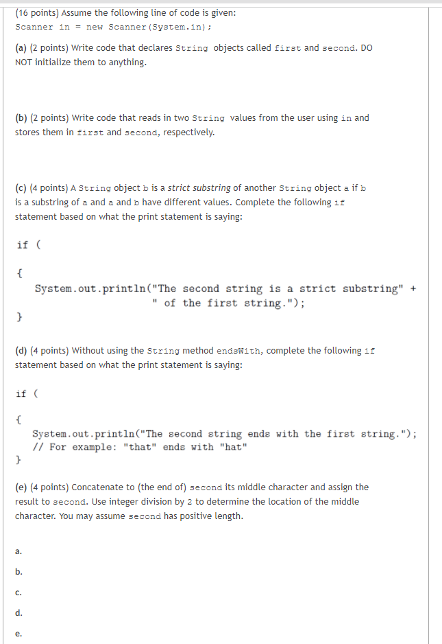 Solved (16 points) Assume the following line of code is | Chegg.com