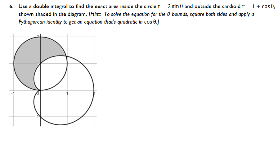 Solved 6. Use a double integral to find the exact area | Chegg.com