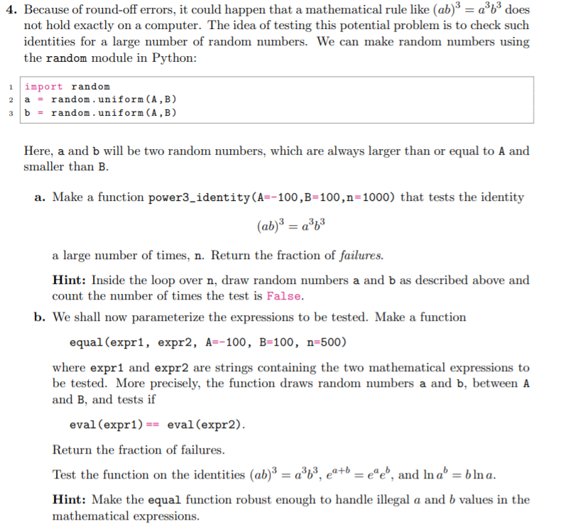 Solved 4. Because of round-off errors, it could happen that | Chegg.com