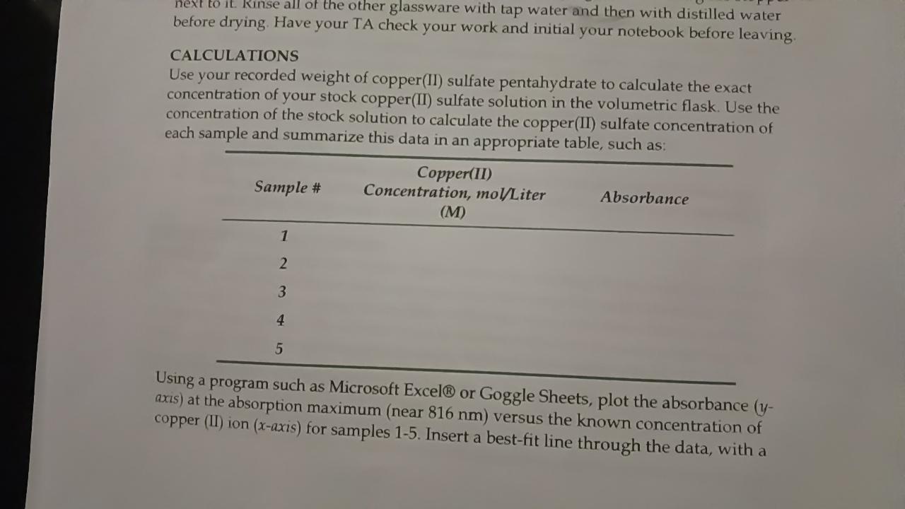Solved How do we calculate the exact concentration of our | Chegg.com