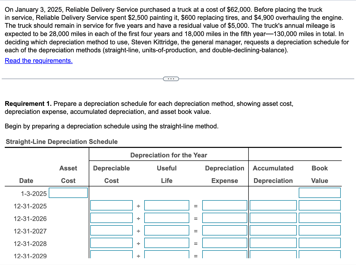 Solved 1.Prepare a depreciation schedule for each | Chegg.com