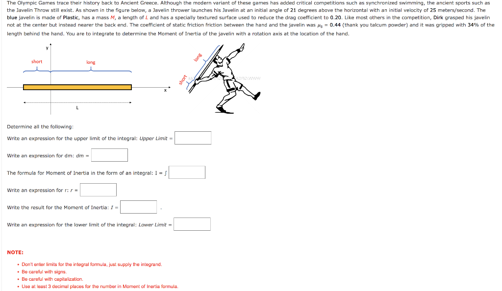 Solved length behind the hand. You are to integrate to | Chegg.com