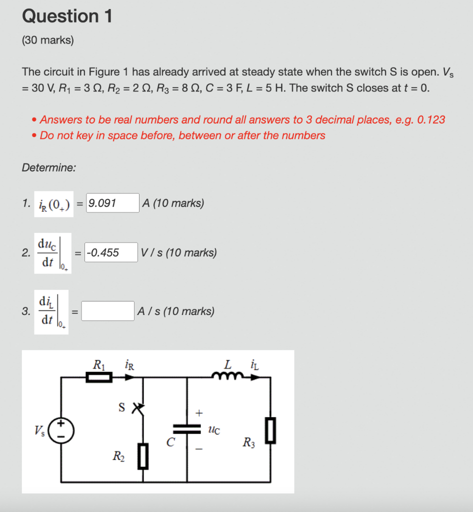 Solved Question 1 (30 marks) The circuit in Figure 1 has | Chegg.com