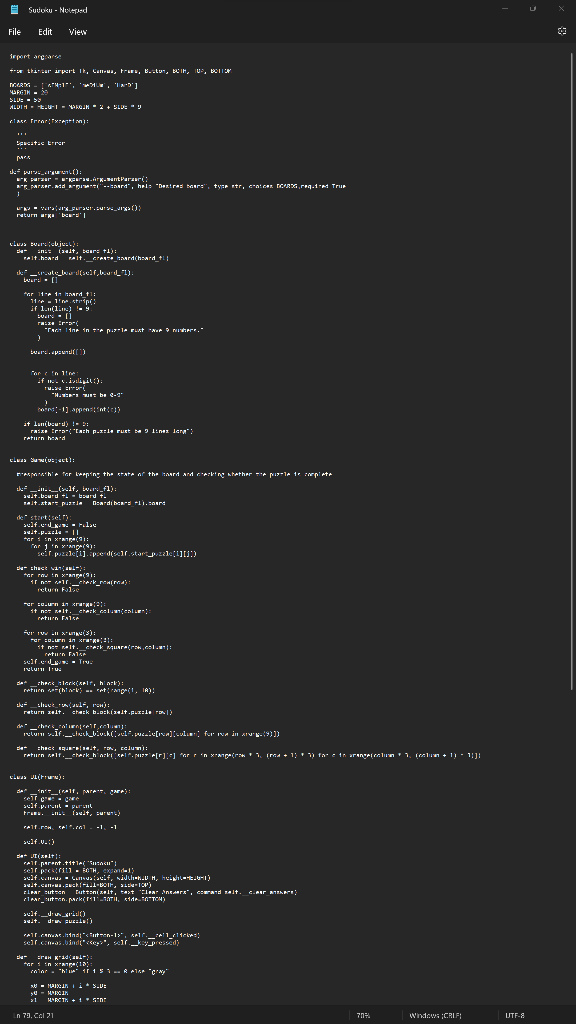 Solved Building A Python Sudoku Game Using Tkinter This Is 4311