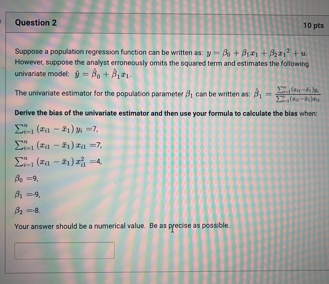 Suppose that a population regression function that | Chegg.com