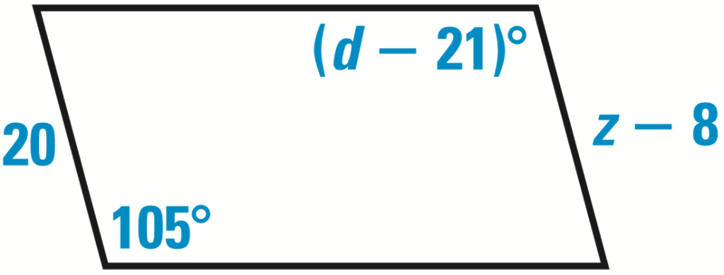 Solved Find The Value Of Each Variable In The Parallelogram