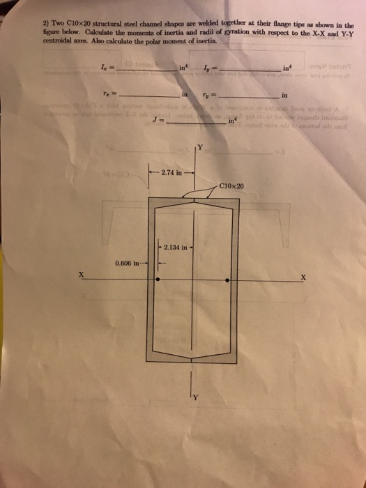 Solved Two C10*20 structural steel channel shapes are welded | Chegg.com