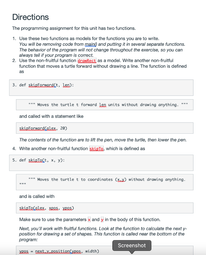 Solved Directions The programming assignment for this unit | Chegg.com