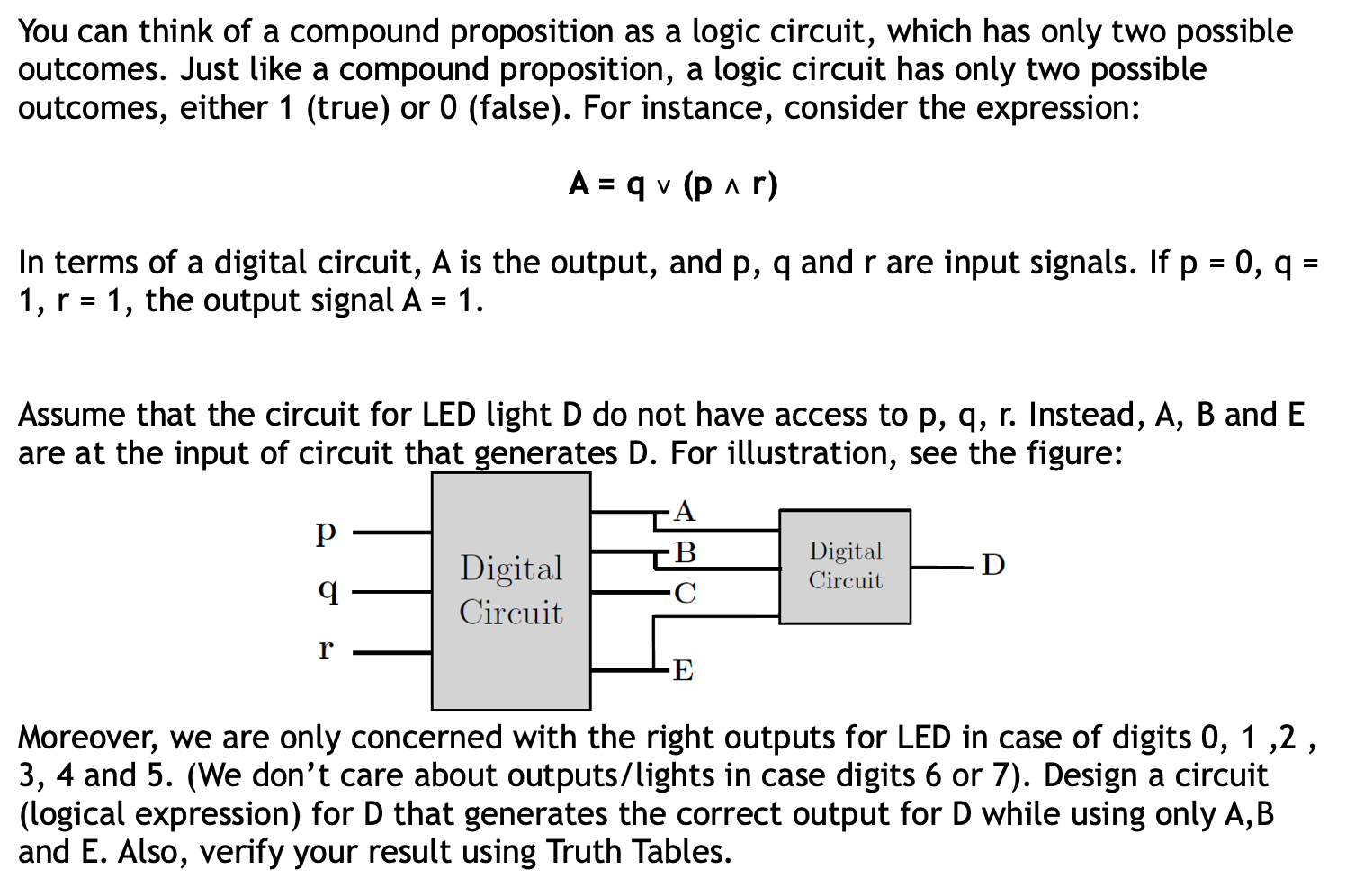 Solved You can think of a compound proposition as a logic | Chegg.com