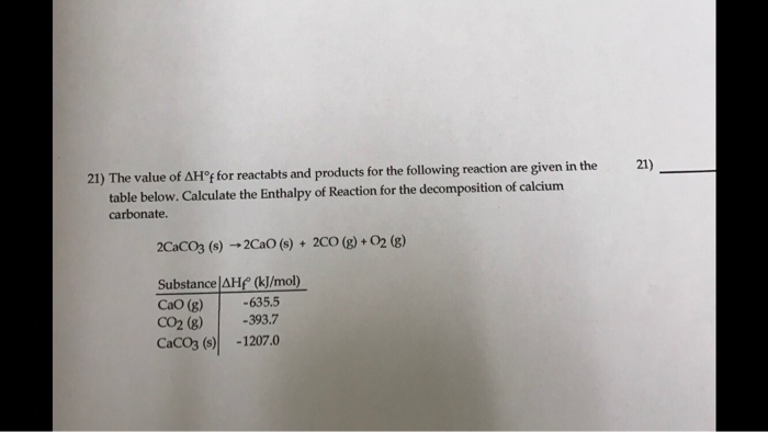 Solved The value of Delta H degree f for reactabts and | Chegg.com