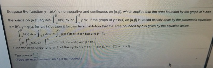 Solved suppose the function y ; h(x) is nonnegative and | Chegg.com