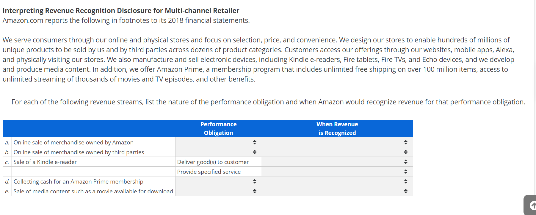Solved Interpreting Revenue Recognition Disclosure for | Chegg.com