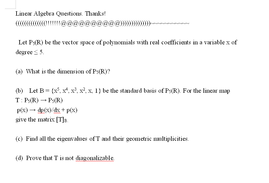 Solved Linear Algebra Questions. Thanks! | Chegg.com