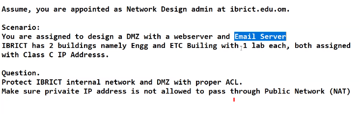 Solved Assume, you are appointed as Network Design admin at | Chegg.com