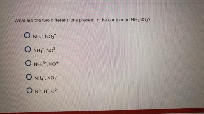Solved What are the two different ions present in the | Chegg.com