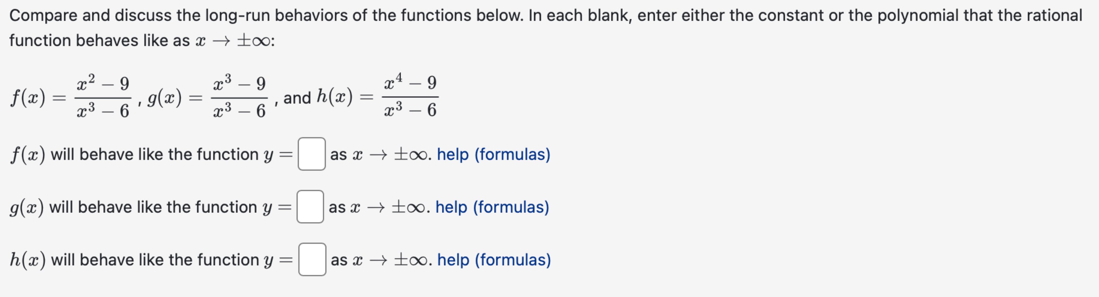 Solved Compare and discuss the long-run behaviors of the | Chegg.com