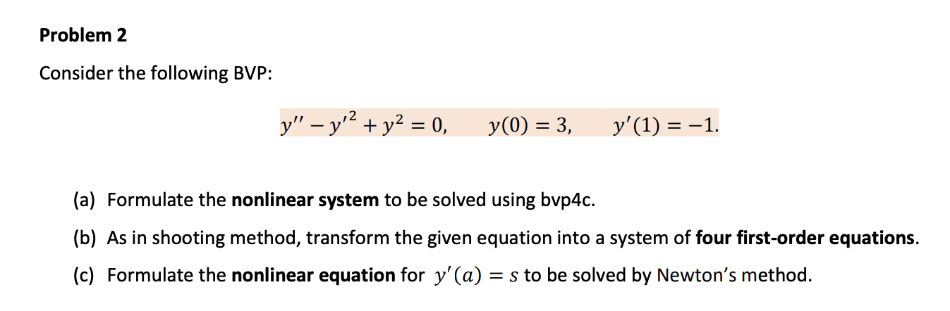 Solved Consider the following BVP: | Chegg.com