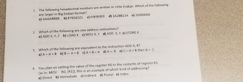 Solved 1. The following hexadecimal numbers are written in | Chegg.com