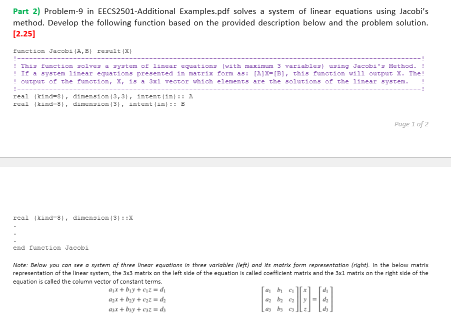 Solved Part 2) Problem-9 in EECS2501-Additional Examples.pdf | Chegg.com