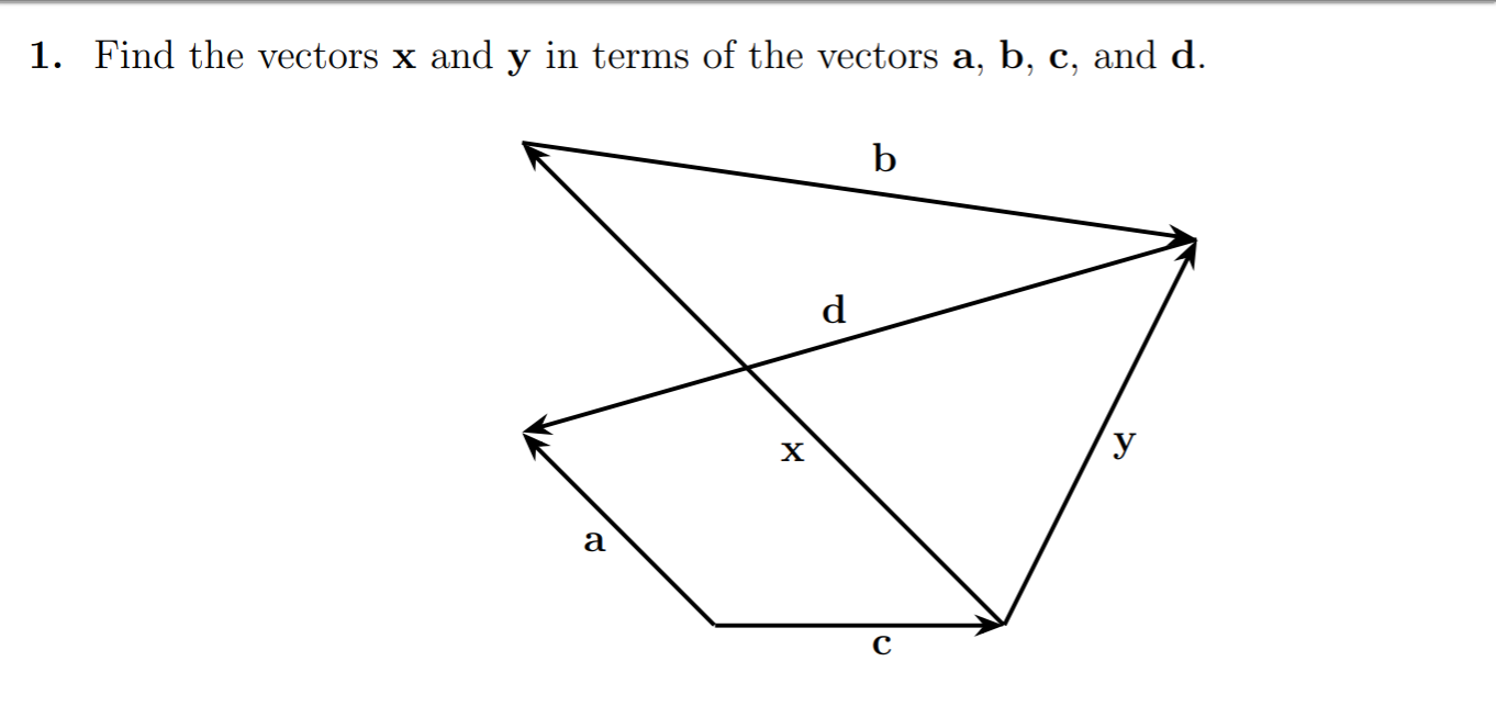 Solved 1. Find the vectors x and y in terms of the vectors | Chegg.com