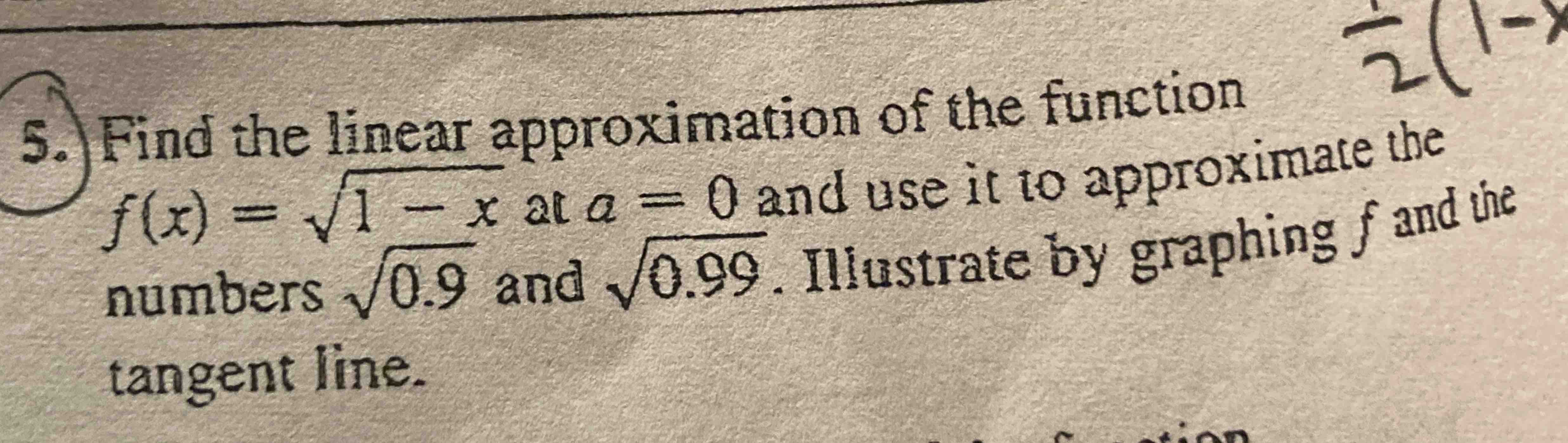 Solved Find the linear approximation of the | Chegg.com