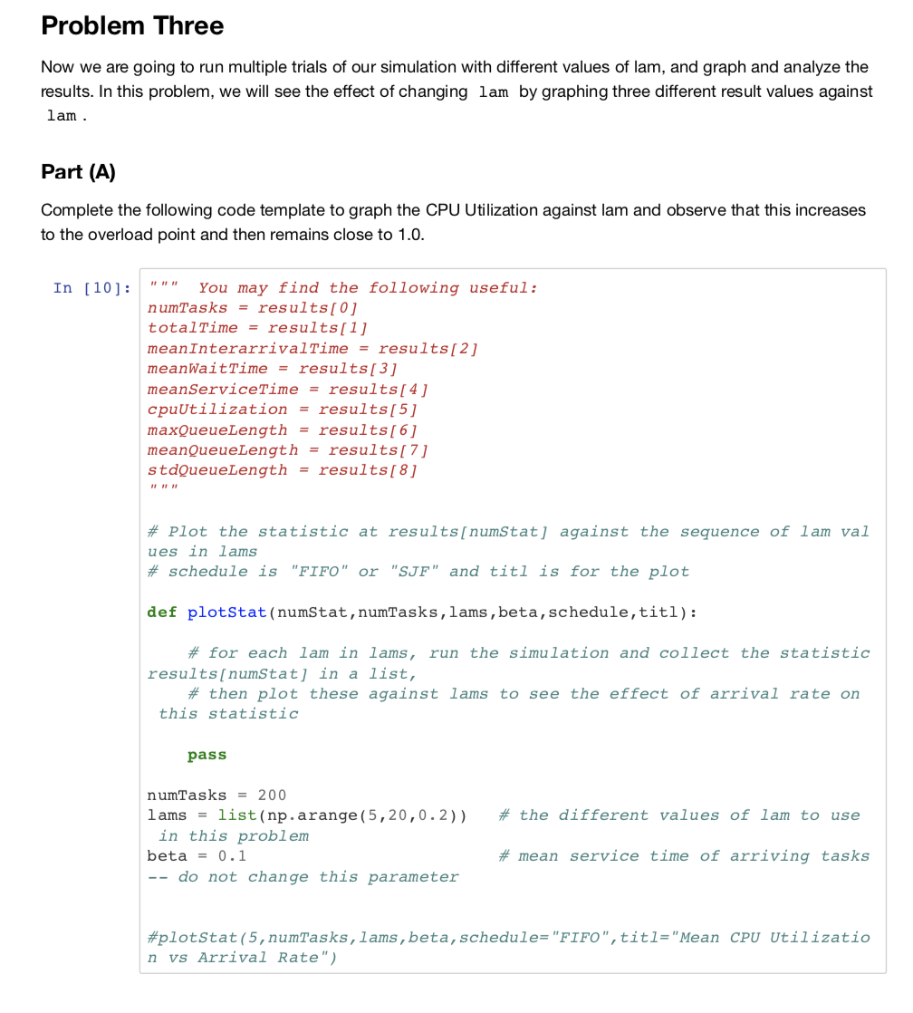 Problem Three Now we are going to run multiple trials | Chegg.com