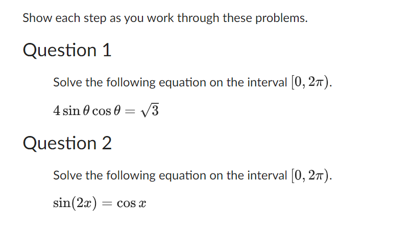 Solved Show each step as you work through these problems. | Chegg.com Solved Show each step as you work through these problems. | Chegg.com