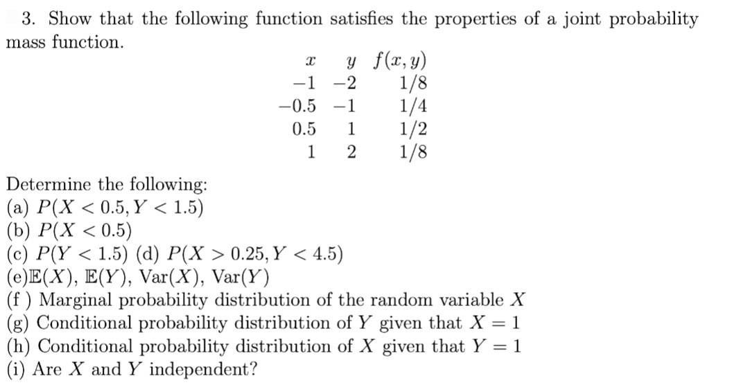 Solved 3. Show that the following function satisfies the | Chegg.com