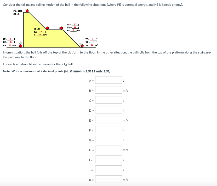 Solved Consider the falling and rolling motion of the ball | Chegg.com