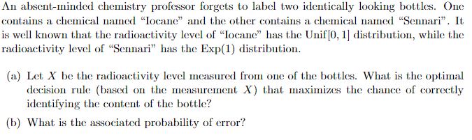 Solved An absent-minded chemistry professor forgets to label | Chegg.com