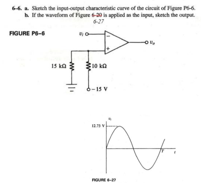 Solved 6-6. a. Sketch the input-output characteristic curve | Chegg.com