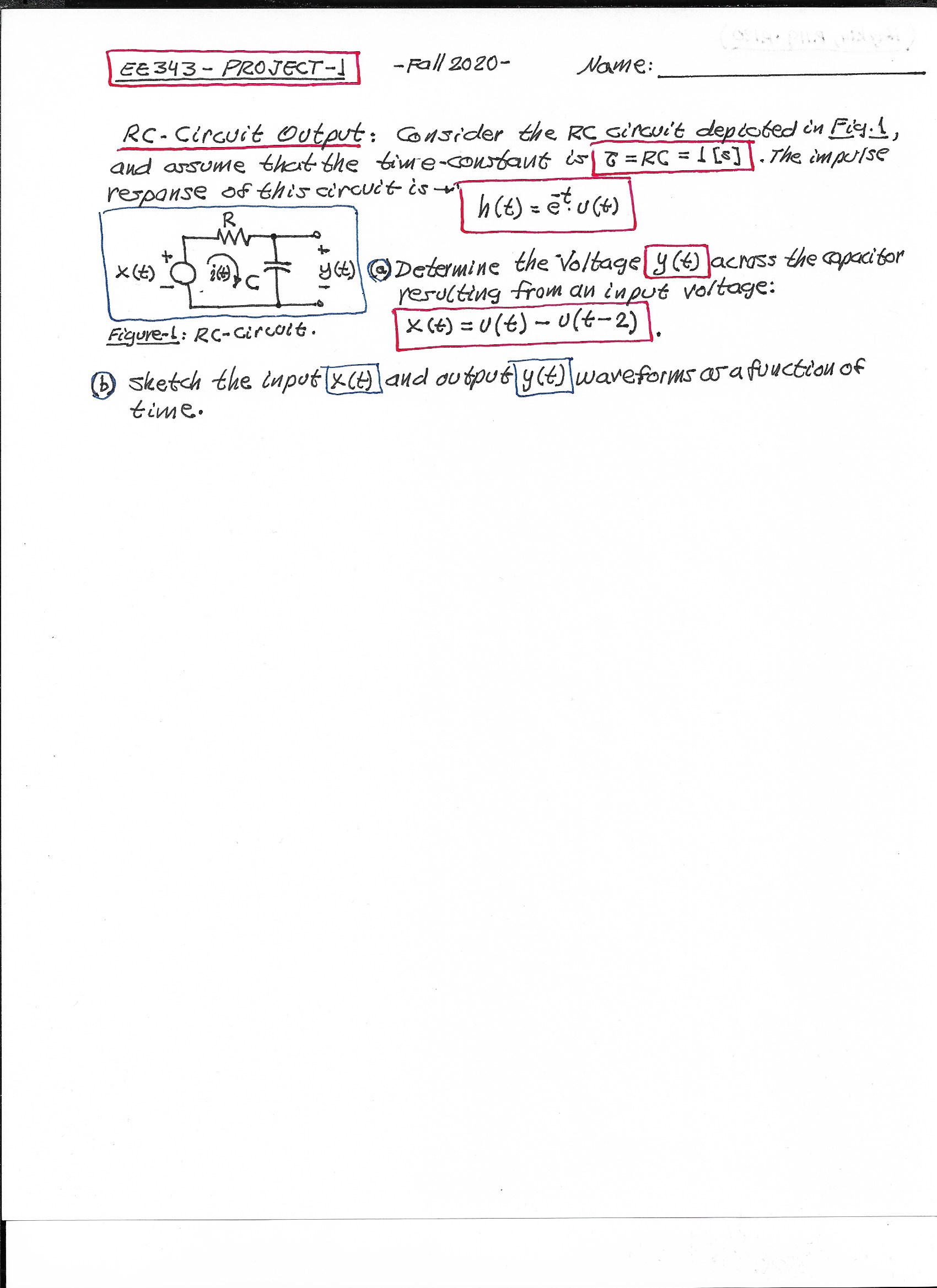 Solved RC-Circuit Output: Consider the RC circuit depioted | Chegg.com