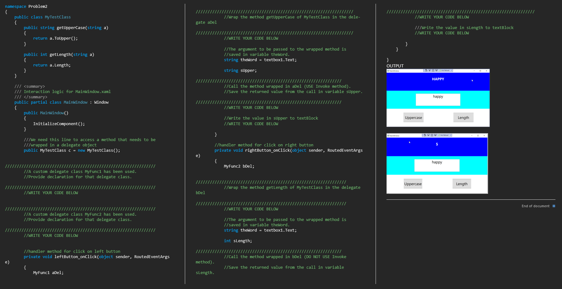Solved open the file MainWindow.xaml.cs. Read the comments | Chegg.com