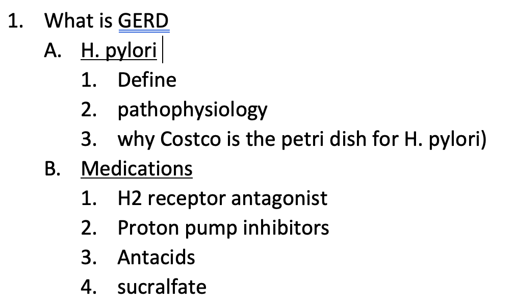 Solved What is GERD A. H.pylori 1. Define 2. pathophysiology | Chegg.com