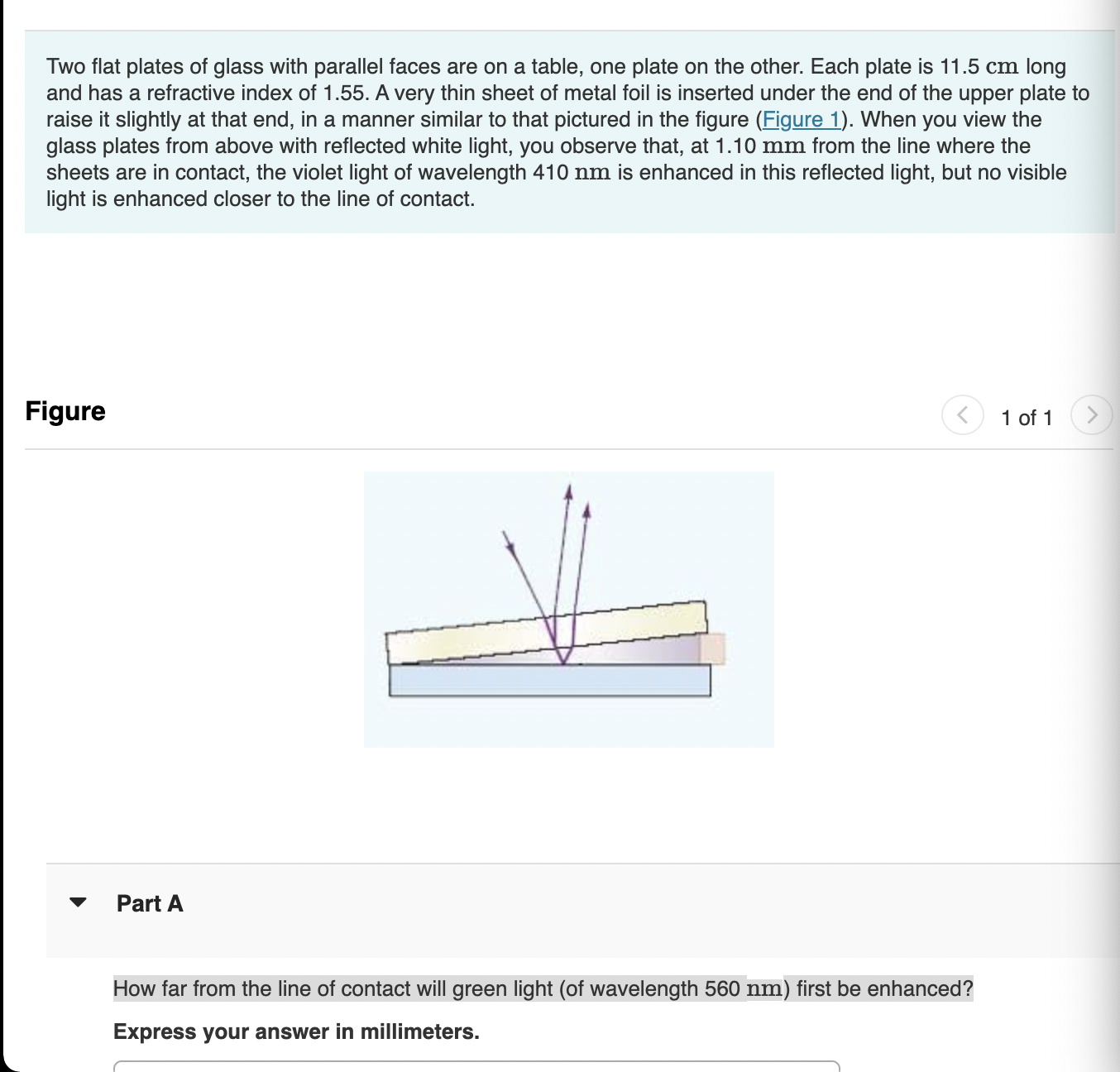 Solved Two flat plates of glass with parallel faces are on a | Chegg.com