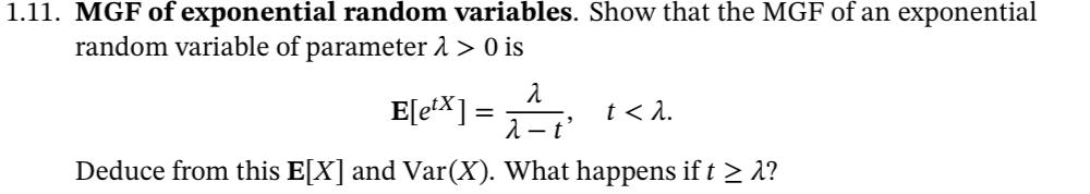 Solved 2.2. Sum of Exponentials is Gamma. Use Exercise 1.11 | Chegg.com