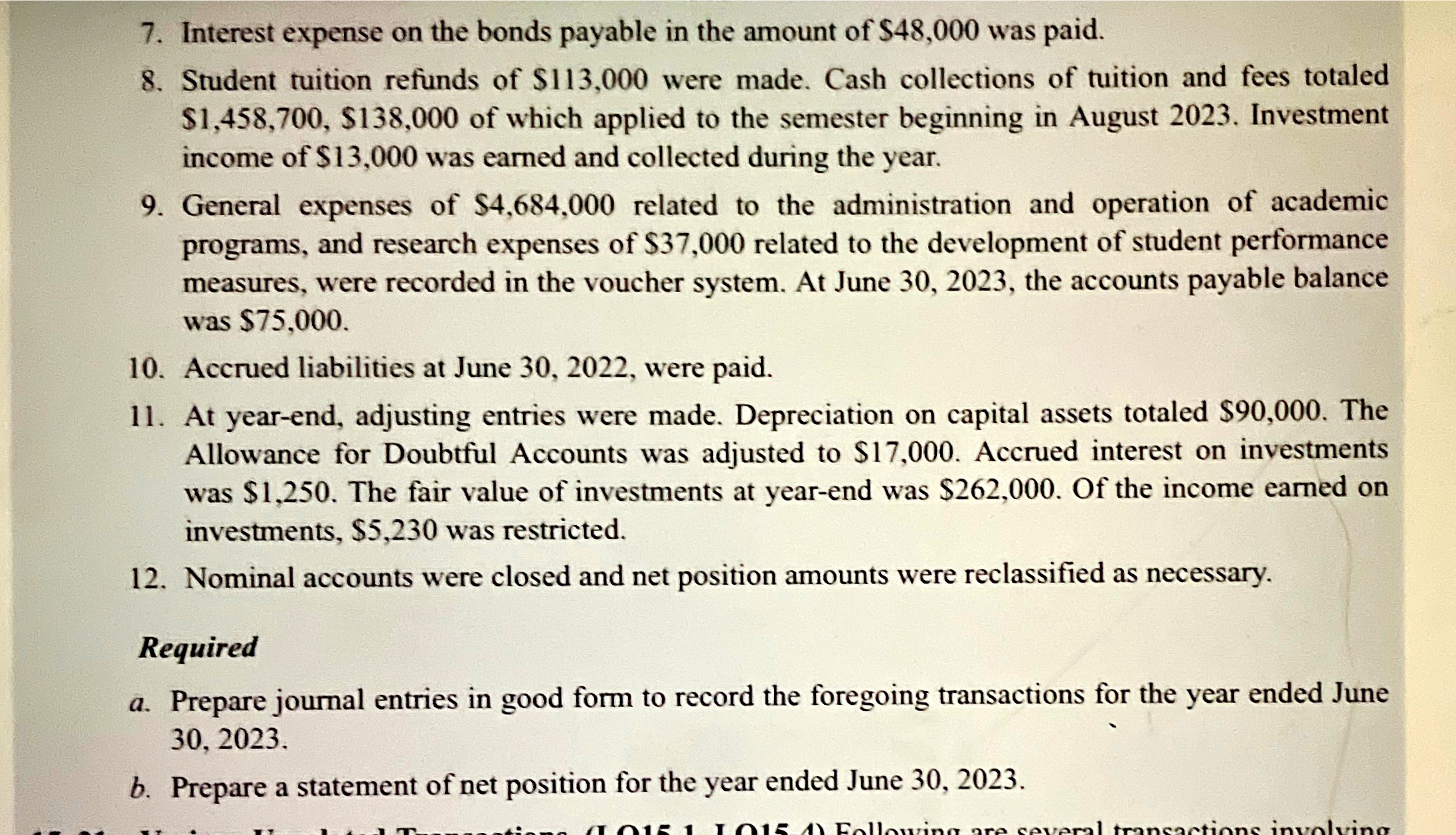 Solved 15-20. Public University Transactions. (LO15-4) The | Chegg.com