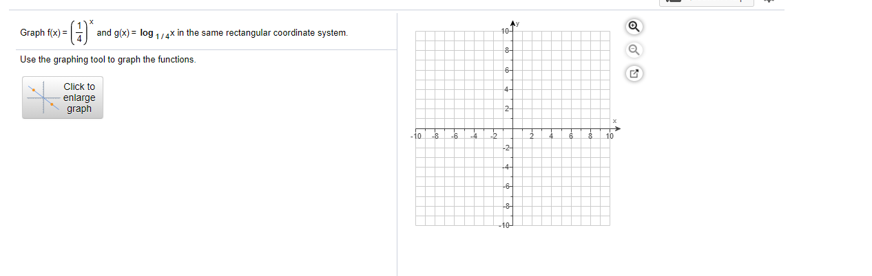 Solved Graph f(x) = (1) and g(x) = log 1/ 4x in the same | Chegg.com