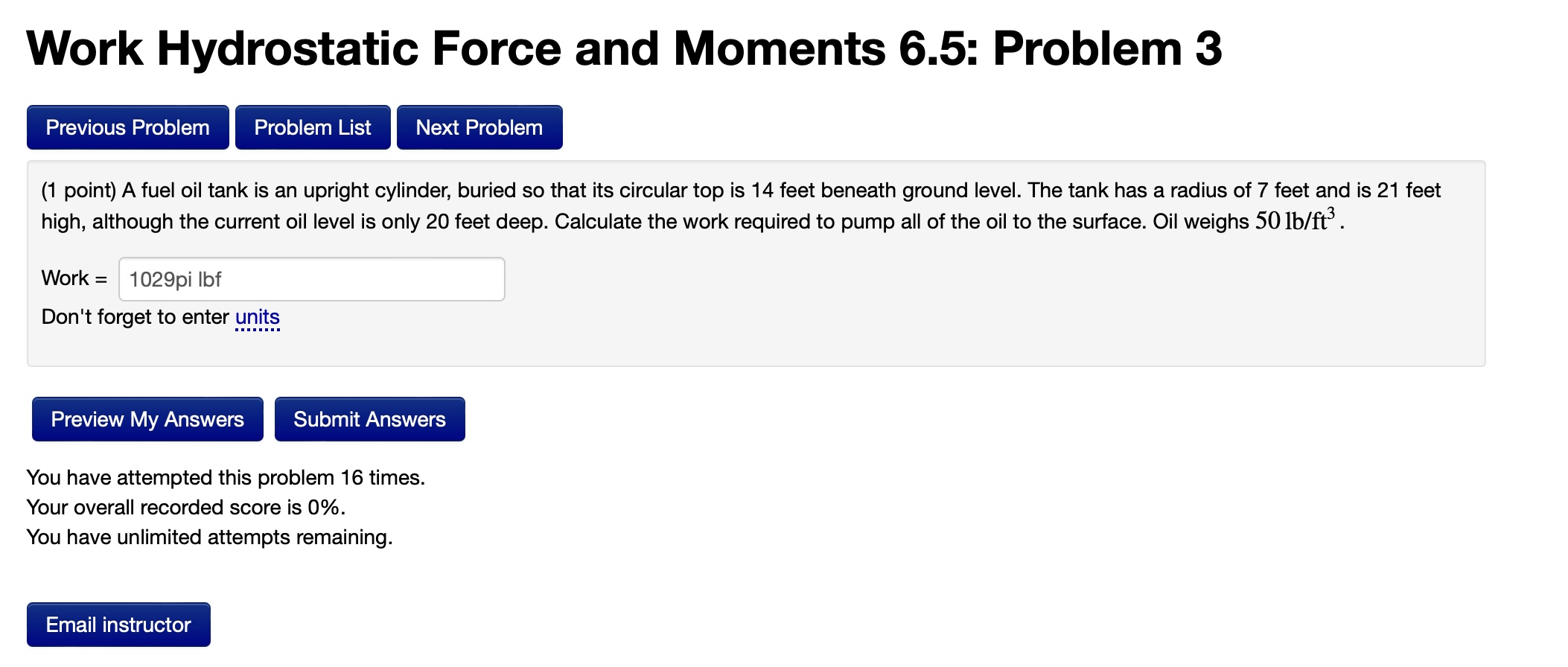 Solved Work Hydrostatic Force and Moments 6.5: Problem 3 (1 | Chegg.com