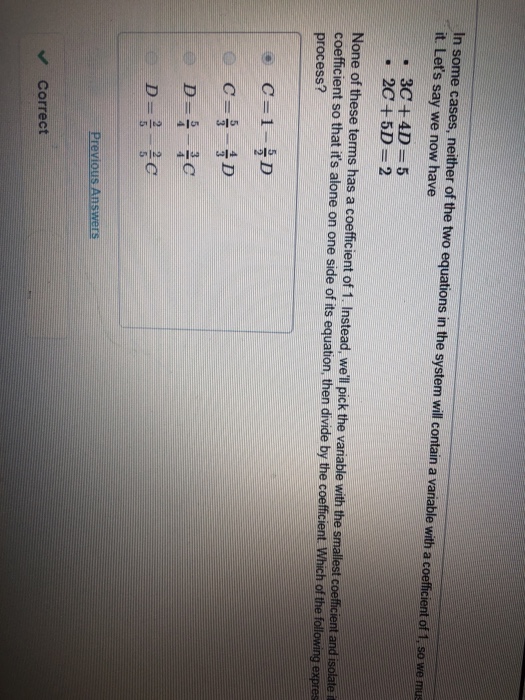 Solved In some cases, neither of the two equations in the | Chegg.com