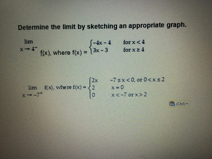 Solved Determine the limit by sketching an appropriate | Chegg.com