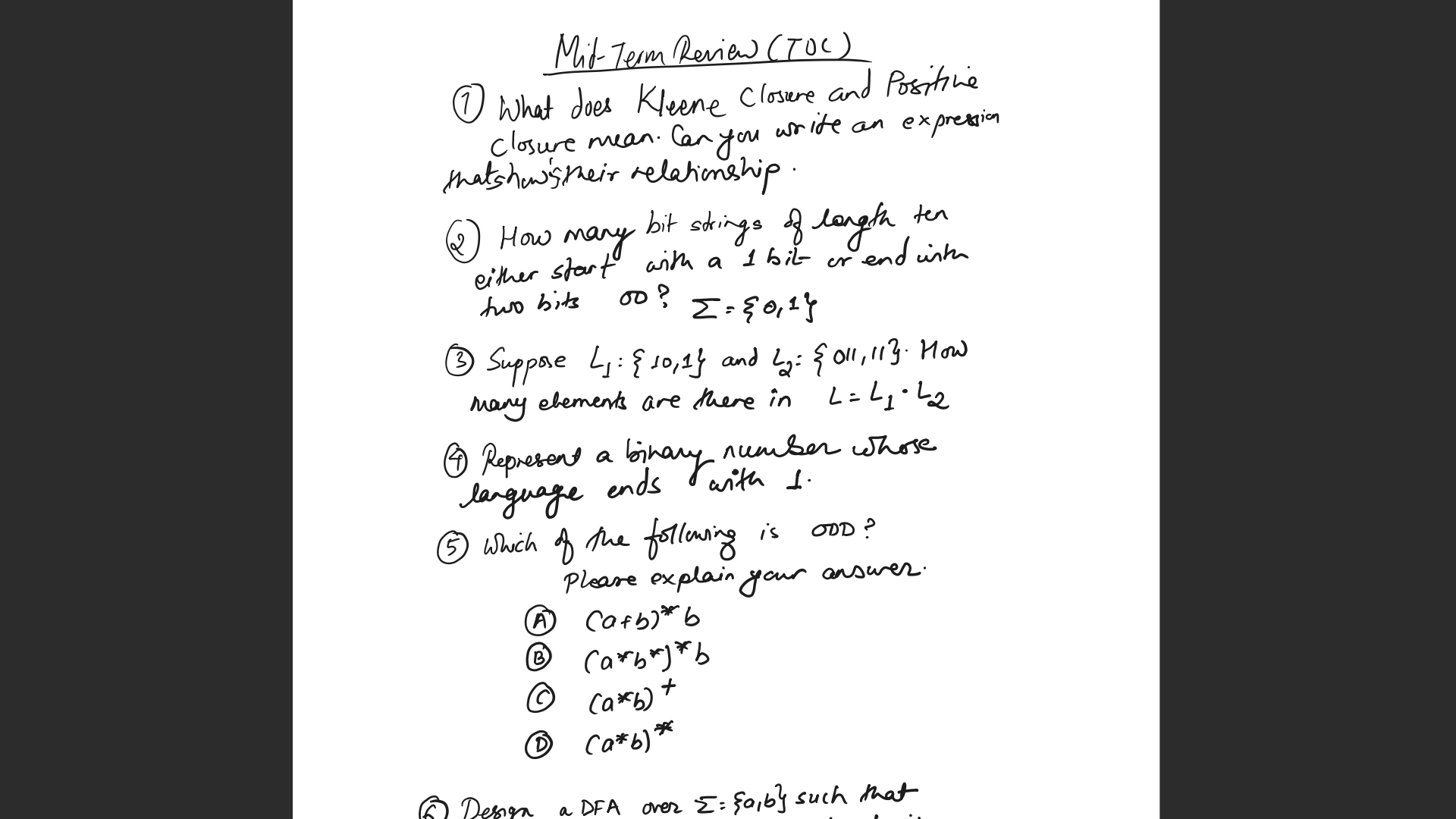 Solved (6) ﻿Design a DFA over Σ={a,b} ﻿such thatevery string | Chegg.com