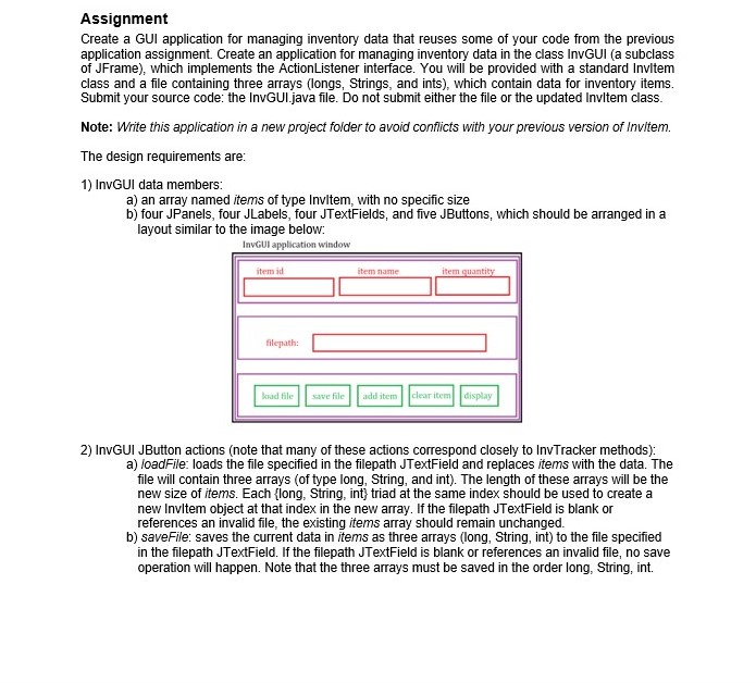 Assignment Create a GUI application for managing | Chegg.com