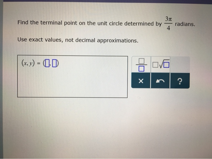 Solved Find the terminal point on the unit circle determined | Chegg.com
