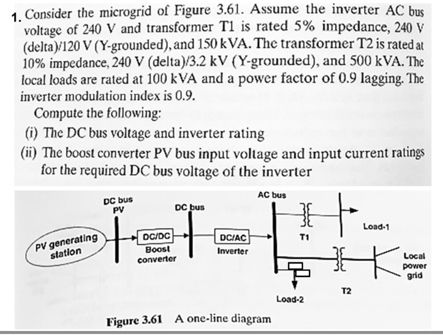 Consider the microgrid of Figure 3.61. Assume the | Chegg.com