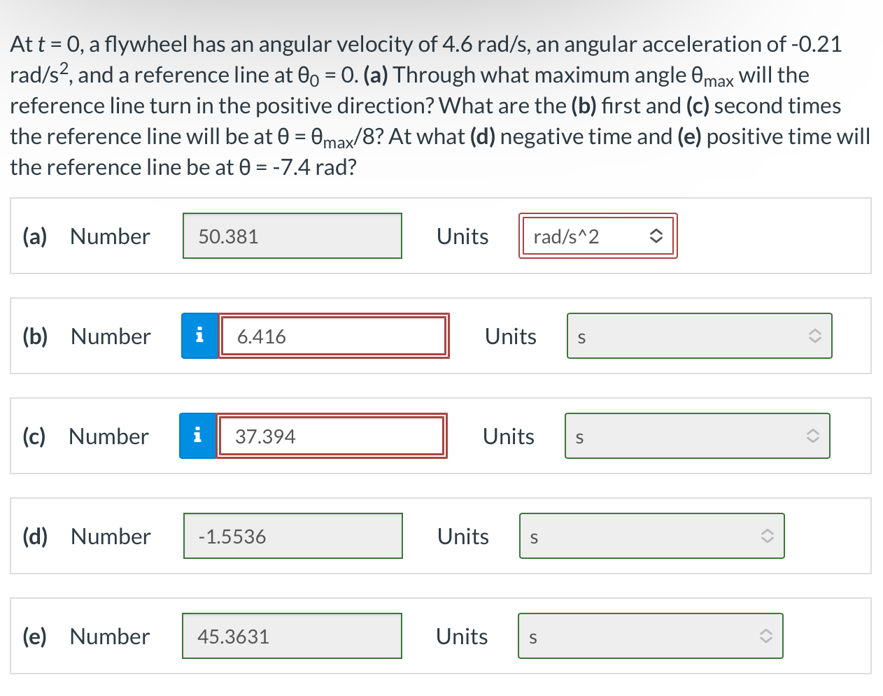 Solved At t=0, ﻿a flywheel has an angular velocity of | Chegg.com