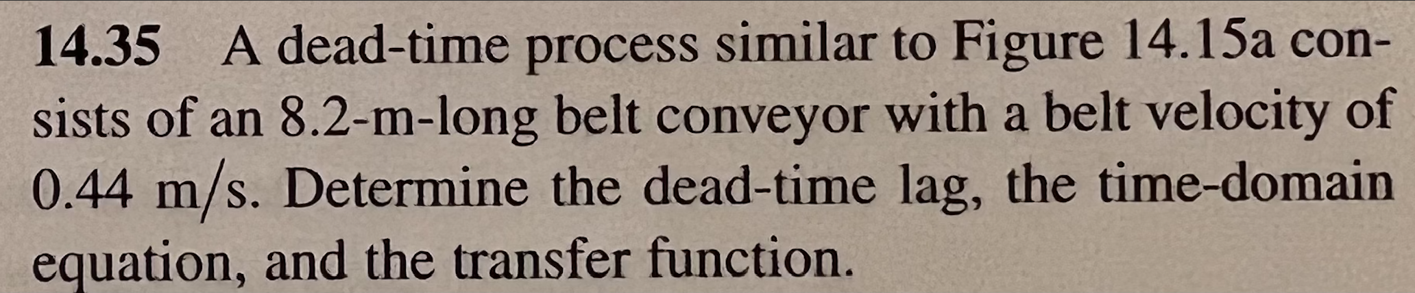 a 14.35 A dead-time process similar to Figure 14.15a | Chegg.com