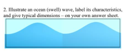 Solved 2. Illustrate an ocean (swell) wave, label its | Chegg.com